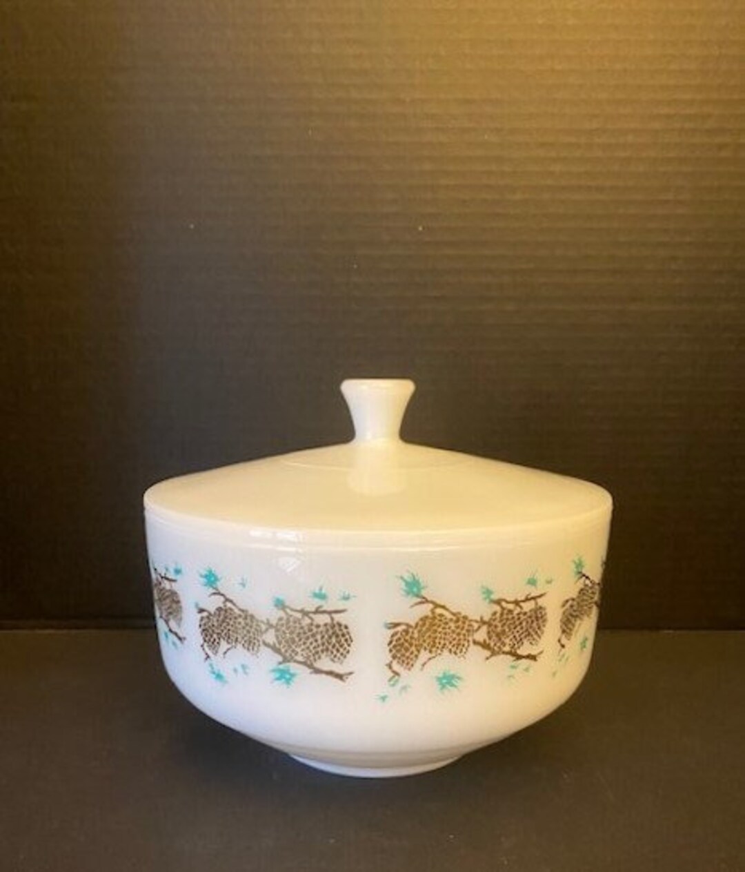 Federal Glass Company, Glass Bowls, Milk Glass Bowl With Lid, Federal ...
