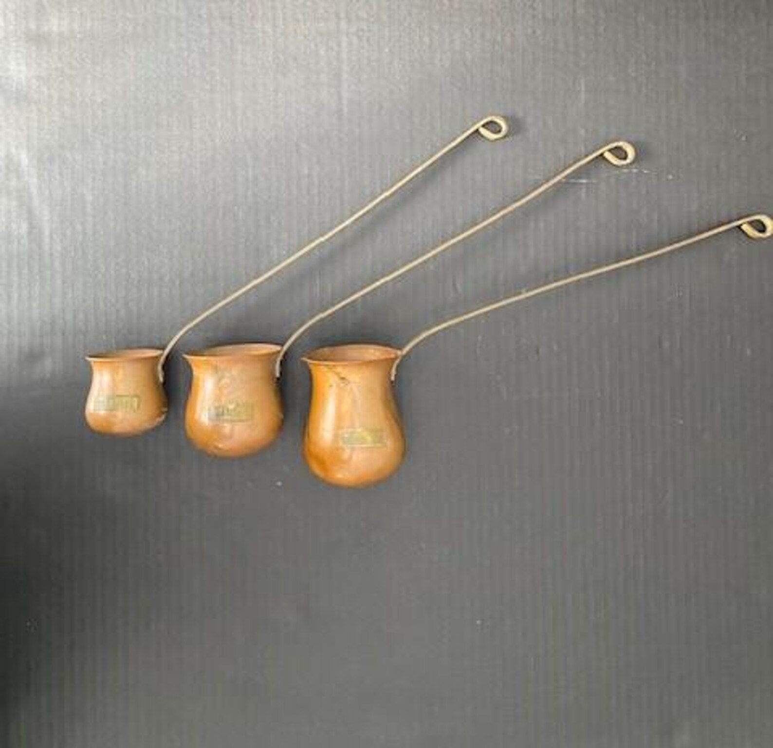 Vintage Copper Ladles, Ladles, Rustic Decor, Set of Vintage Ladles ...