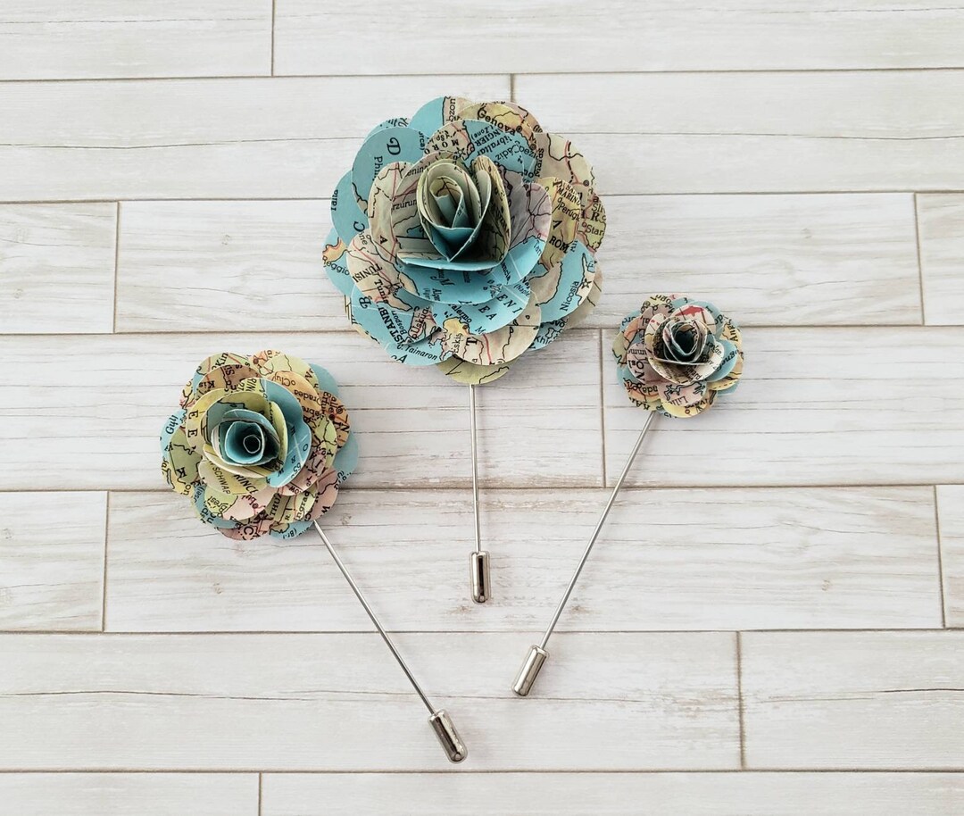 Vintage Map Lapel Pins Wedding Pins Boutonniere - Etsy