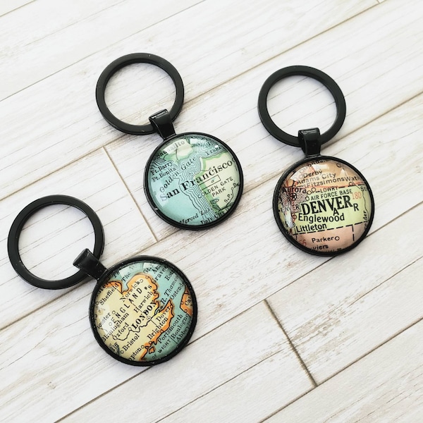 Custom Map Keychain - Etsy