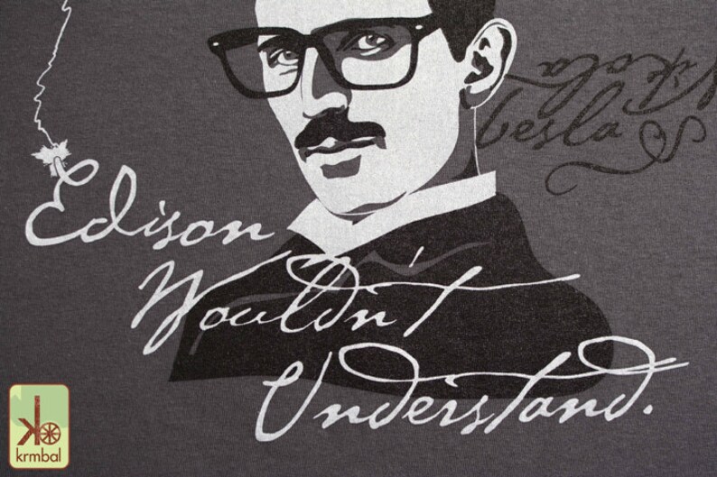 Nikola Tesla "hipster Tesla" Eco-friendly Organic Cotton Tee, Nikola ...
