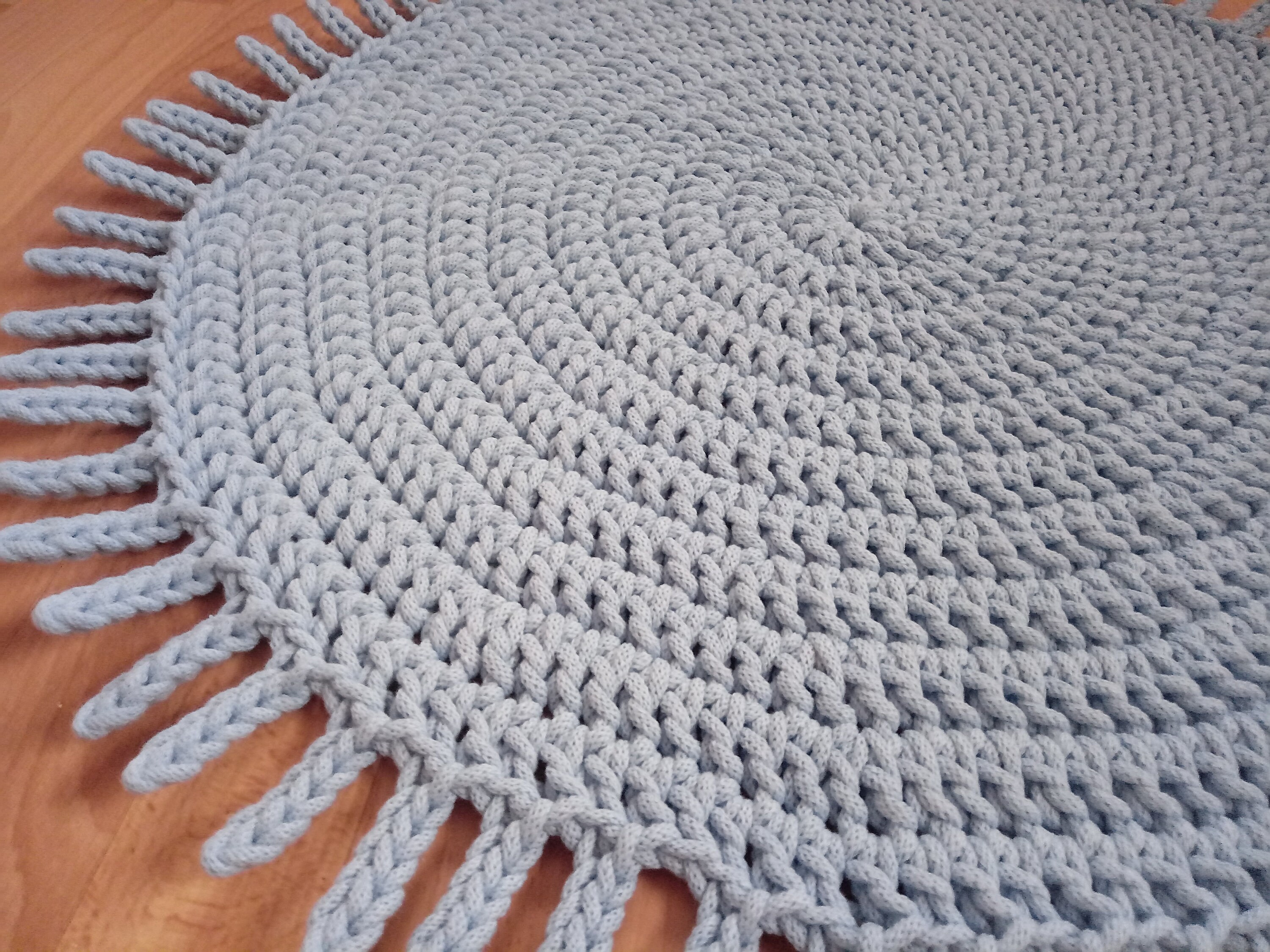 Handmade Cotton Chunky Crochet Cream Rug/Crochet Nursery - Etsy Polska