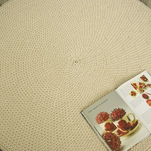 MANY Colors/round Handmade Super Chunky Cream Washable Rug/floor Rug ...