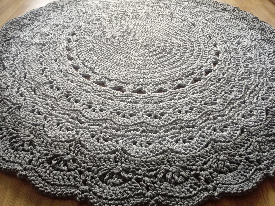 Handmade Cotton Chunky Crochet Cream Rug/crochet Nursery Rug ...