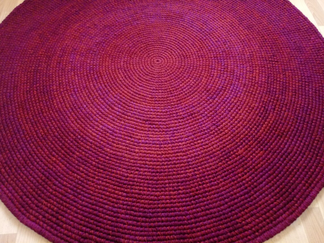 Round Rug/red Rug/area Rug/handmade Rug/carpet/wool | Etsy