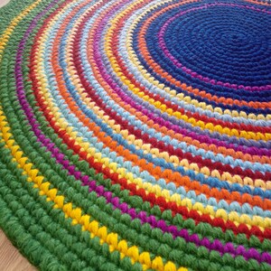 Round Rug, Rainbow/rug/area Rugshandmade Rug/carpet/wool Rug/alfombra ...