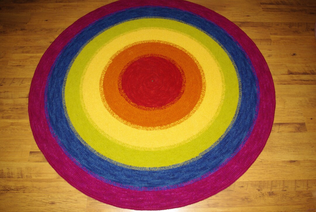 Round Rug, Rainbow/rug/area Rugshandmade Rug/carpet/wool Rug/alfombra ...