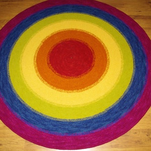 Round Rug, Rainbow/rug/area Rugshandmade Rug/carpet/wool Rug/alfombra ...