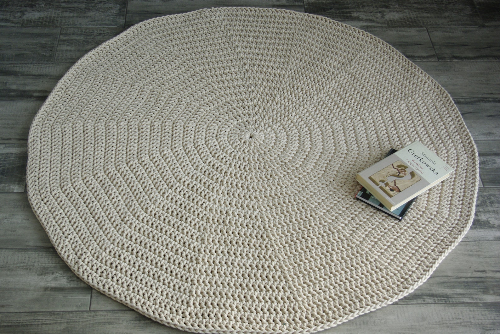 Handmade Cotton Chunky Crochet Cream Rug/crochet Nursery - Etsy