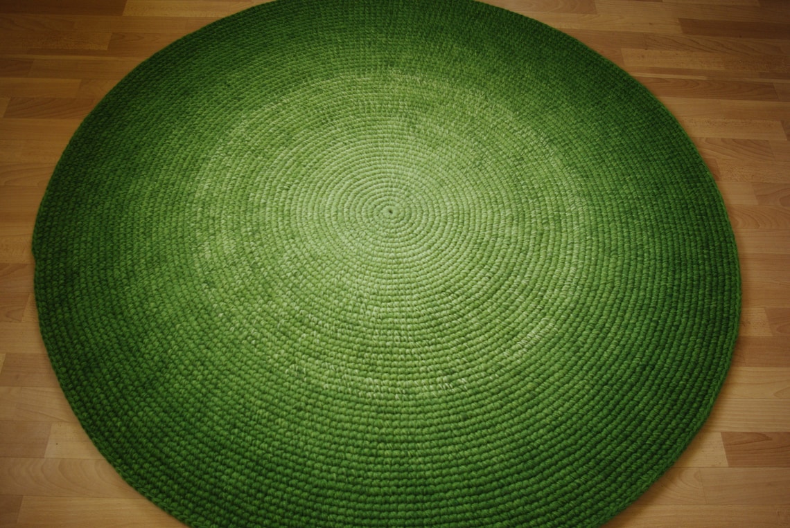 Round Rug Rug Area Rug Floor Green Rugs Handmade Rug Carpet - Etsy