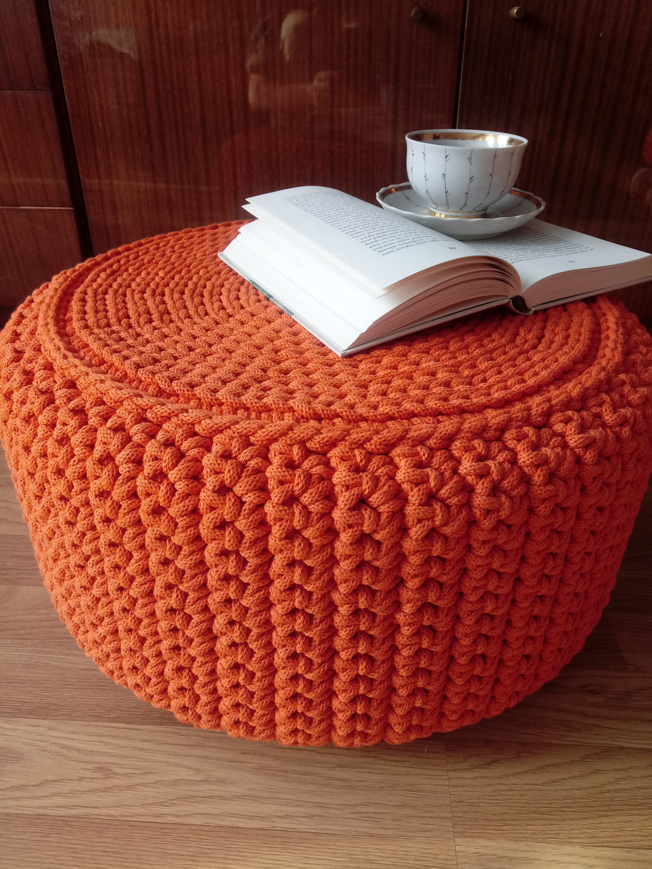 STUFFED Crochet Pouf/Poof/Ottoman/Footstool/Home | Etsy