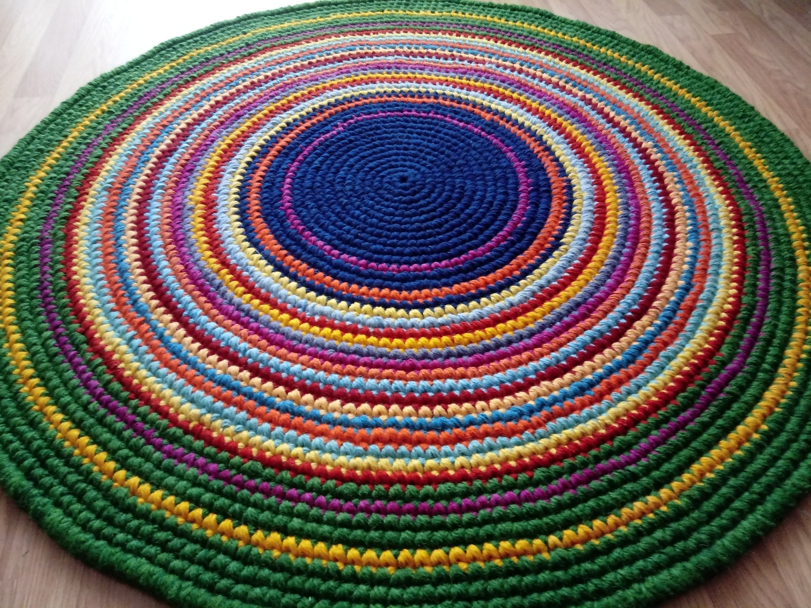 Round Rug Rainbow/rug/area Rugshandmade Rug/carpet/wool - Etsy