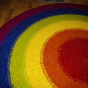 Round Rug, Rainbow/rug/area Rugshandmade Rug/carpet/wool Rug/alfombra ...