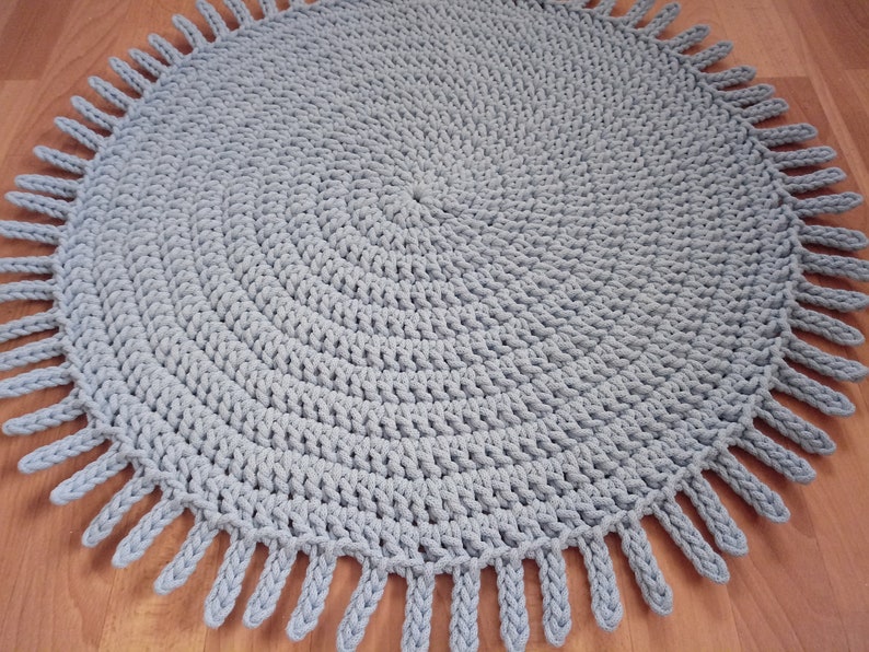 Handmade Cotton Chunky Crochet Cream Rug/Crochet Nursery - Etsy Polska