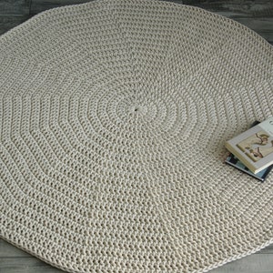 Handmade Cotton Chunky Crochet Cream Rug/crochet Nursery Rug ...