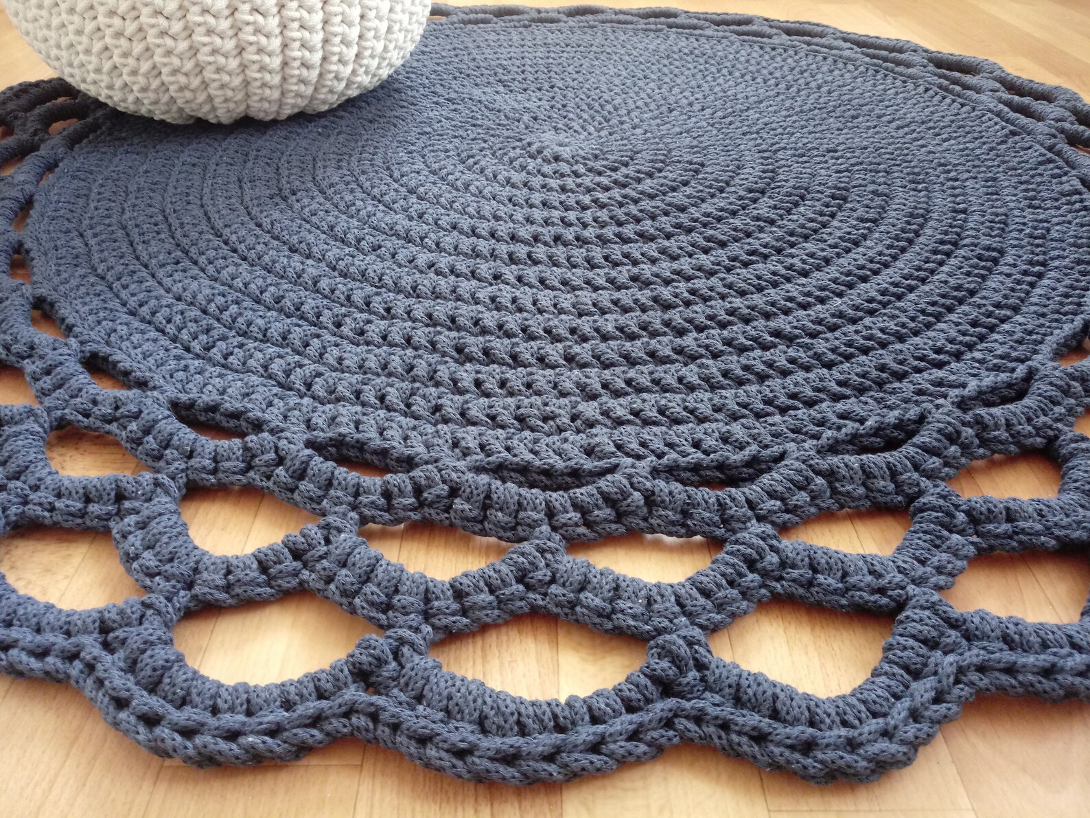 Handmade Cotton Chunky Crochet Cream Rug/crochet Nursery - Etsy