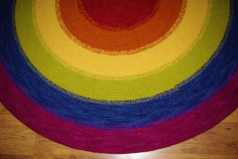 Round Rug Rainbow/rug/area Rugshandmade Rug/carpet/wool | Etsy