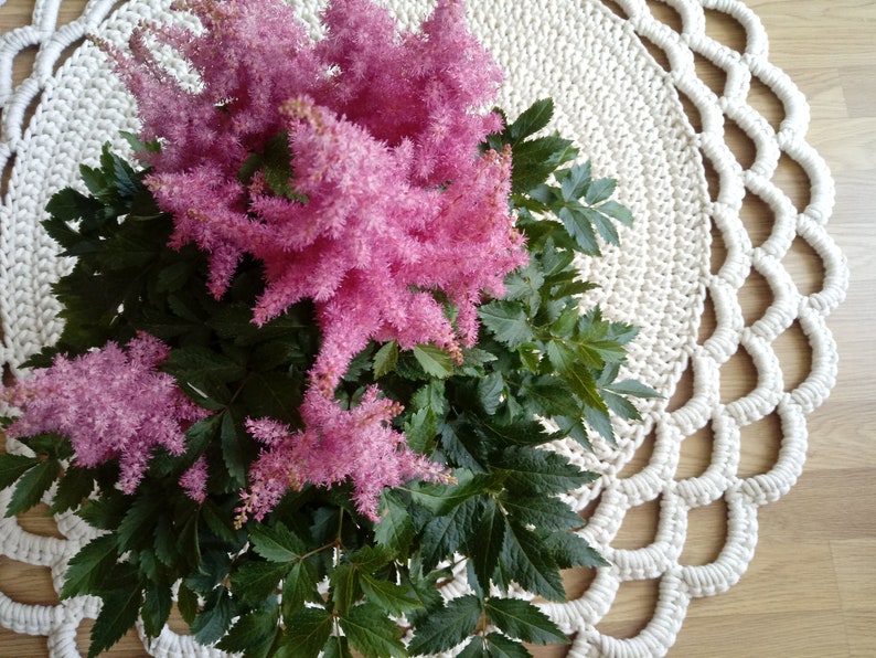 Handmade Cotton Chunky Crochet Cream Rug/crochet Nursery - Etsy