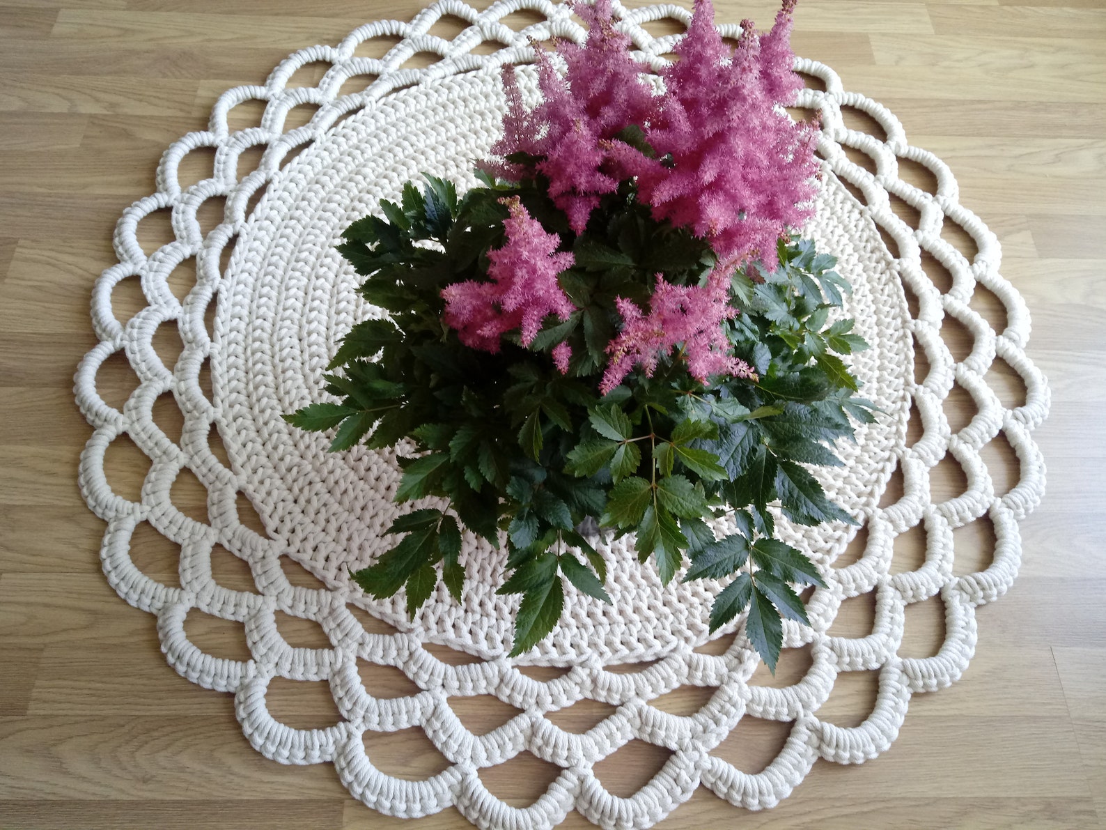 Handmade Cotton Chunky Crochet Cream Rug/crochet Nursery | Etsy