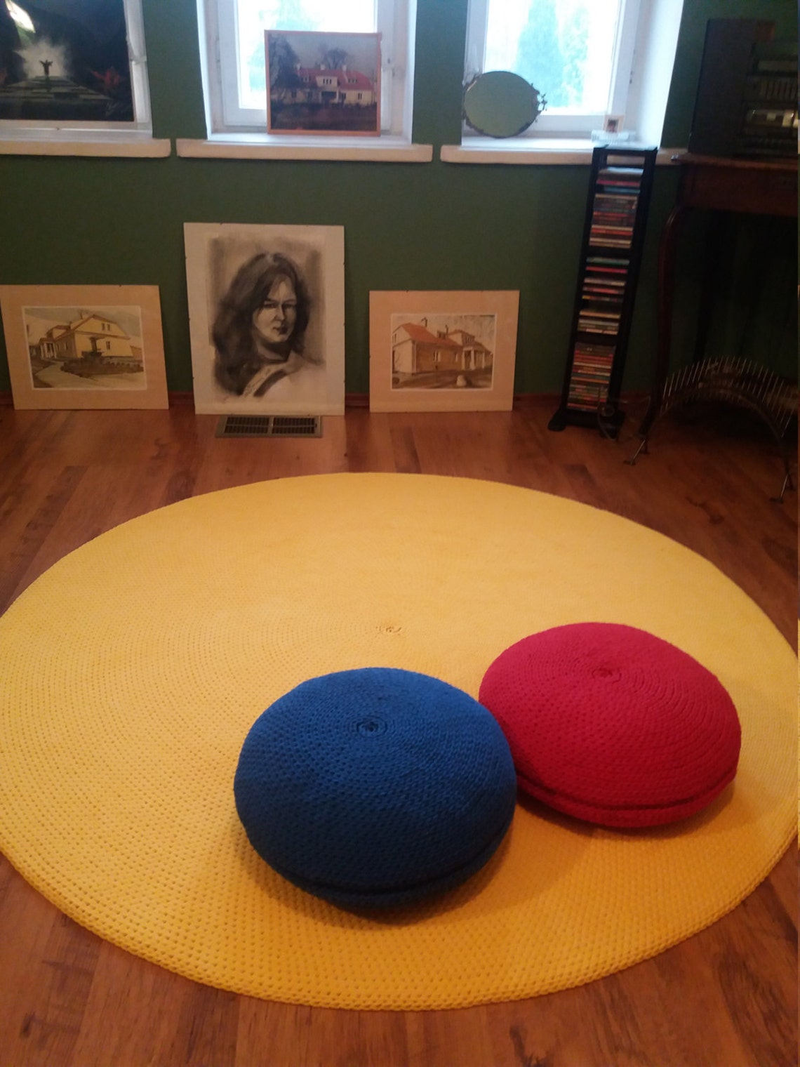 Round Rug/yellow Rug/area Rug/floor Rugs/large Rugs/handmade - Etsy