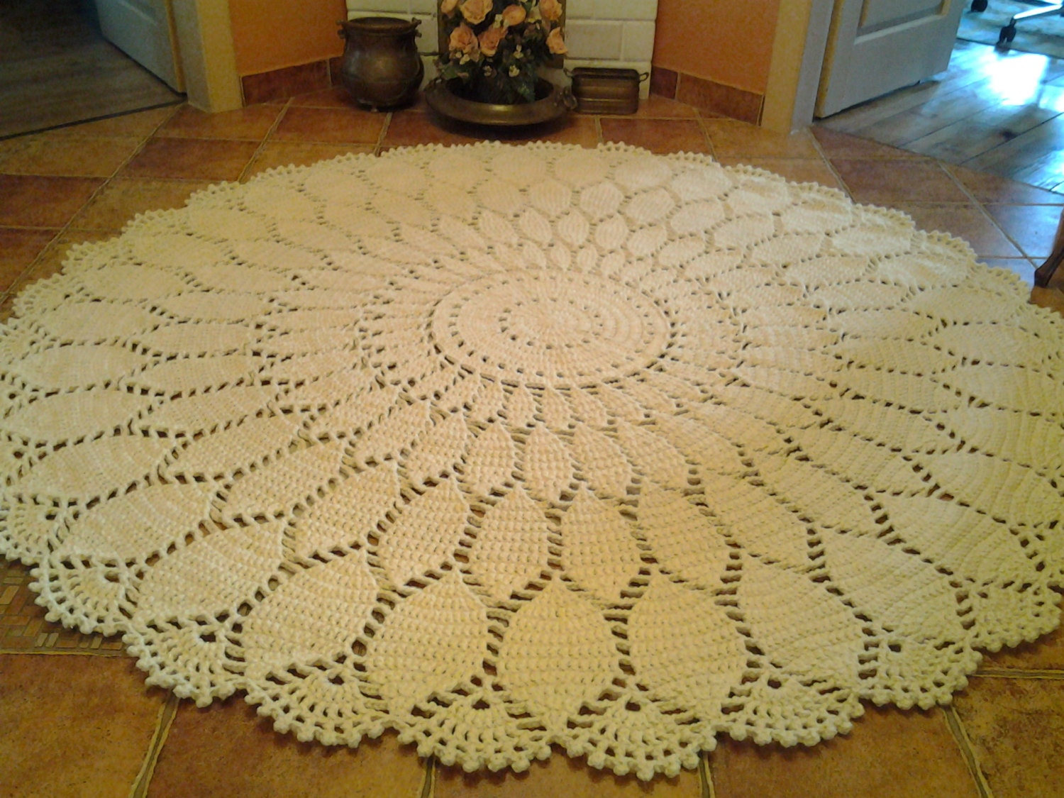 Doily Round Rug/rug/floor Rugs/handmade Rug/carpet/wool - Etsy