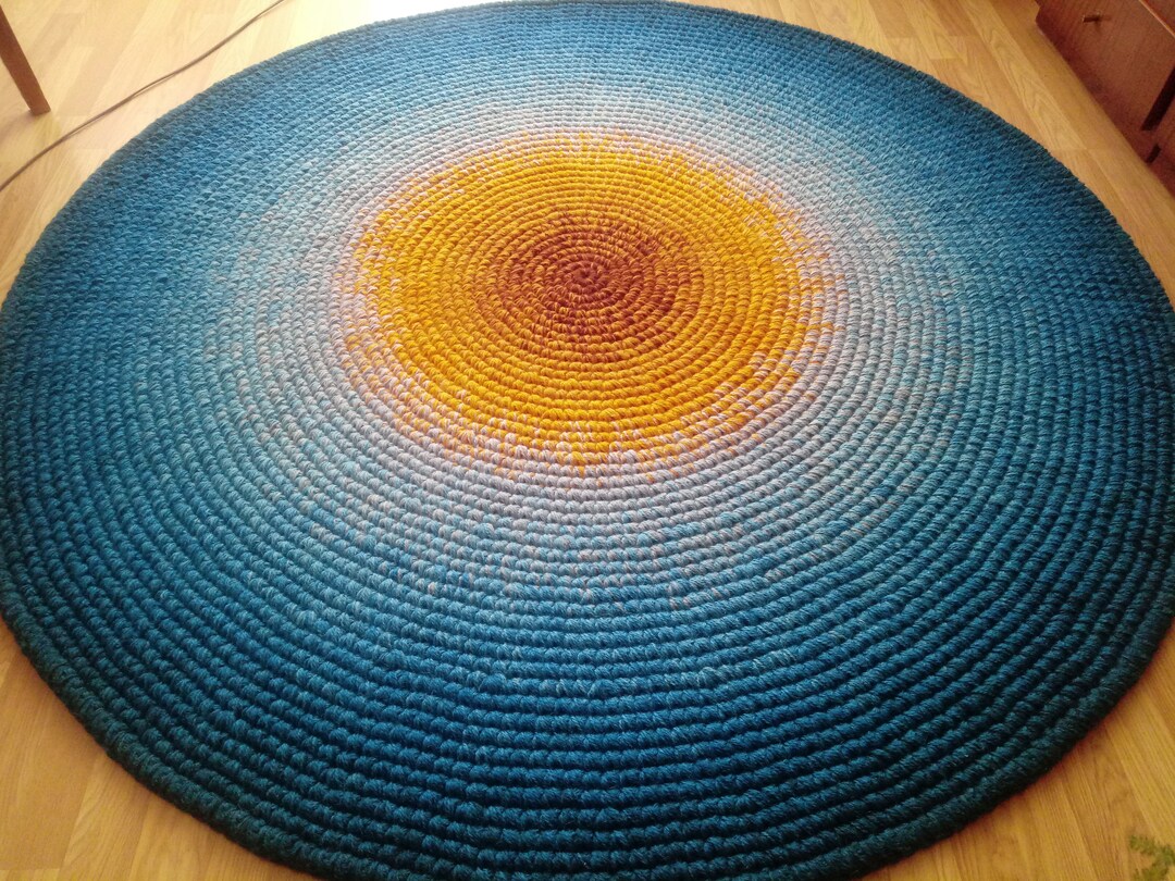 Round rug Rug Area Rug Floor Rugs Handmade Rug Carpet Wool - Etsy Polska