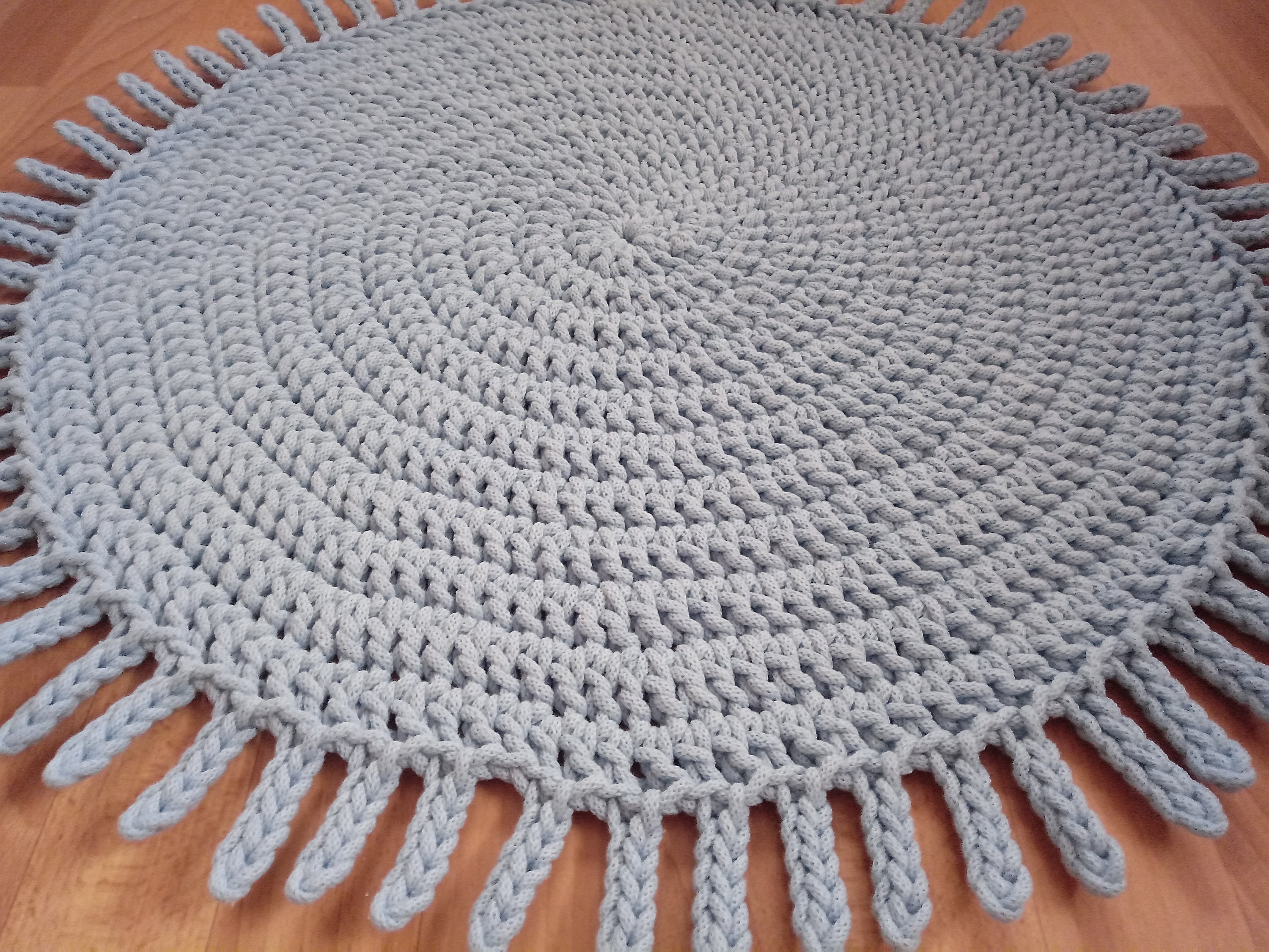 Handmade Cotton Chunky Crochet Cream Rug/Crochet Nursery - Etsy Polska