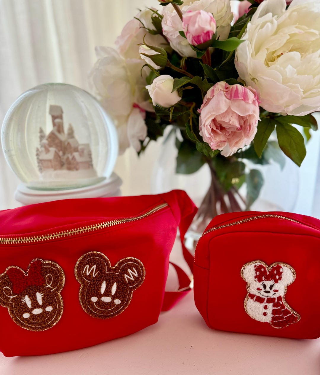 Holiday Large Red Fanny Pack Bum Bag or Small Red Bag Gingerbread ...