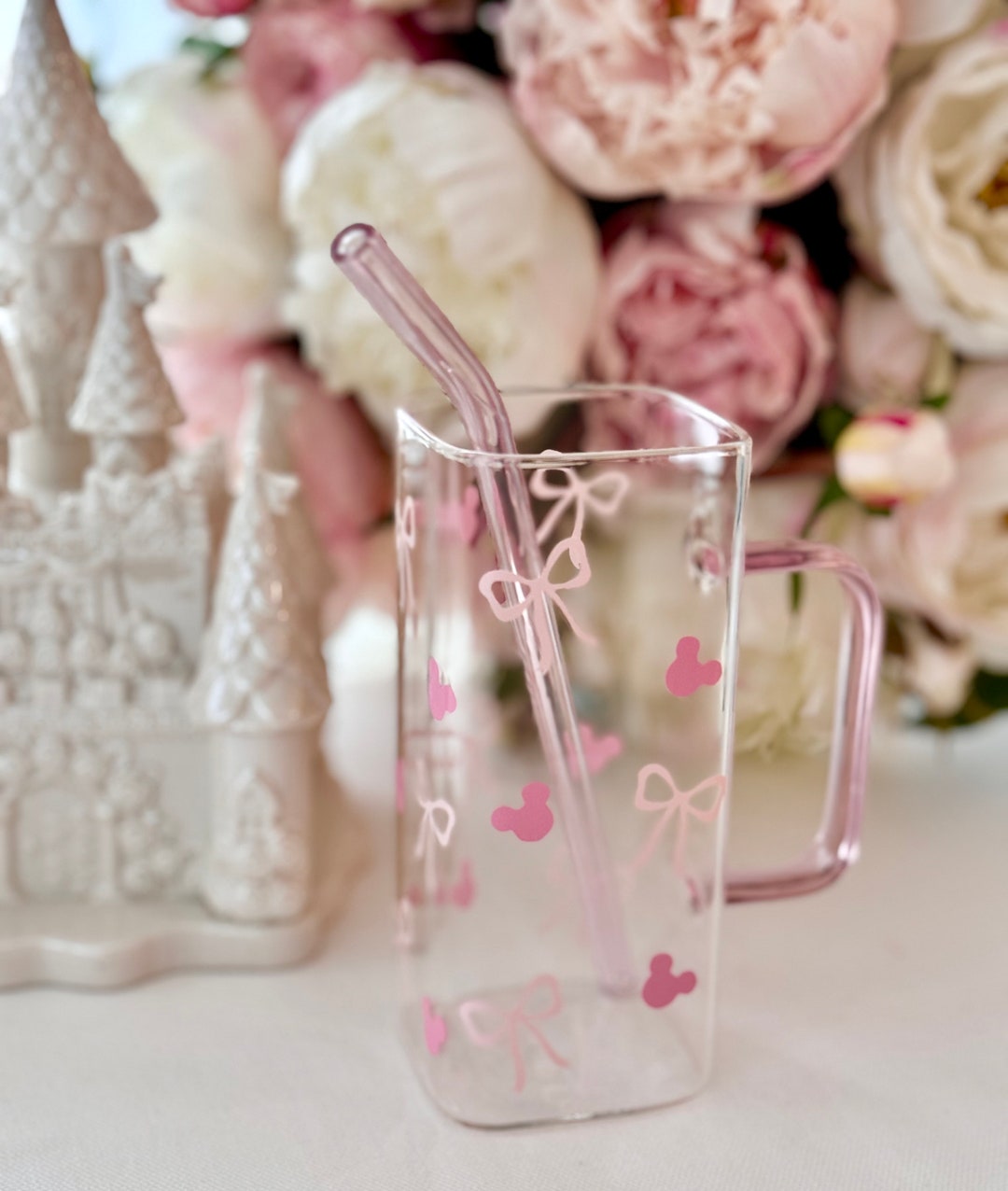 Main Street Vibes Park Pastel Baby Pink Glass With Pink Handle and ...