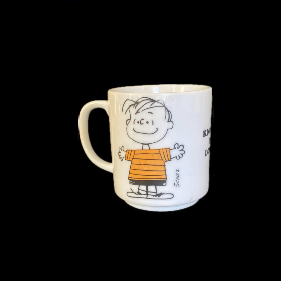 50s Peanuts Linus Mug Cup, Charles Schulz 1952 Vintage, “to Know Me is ...