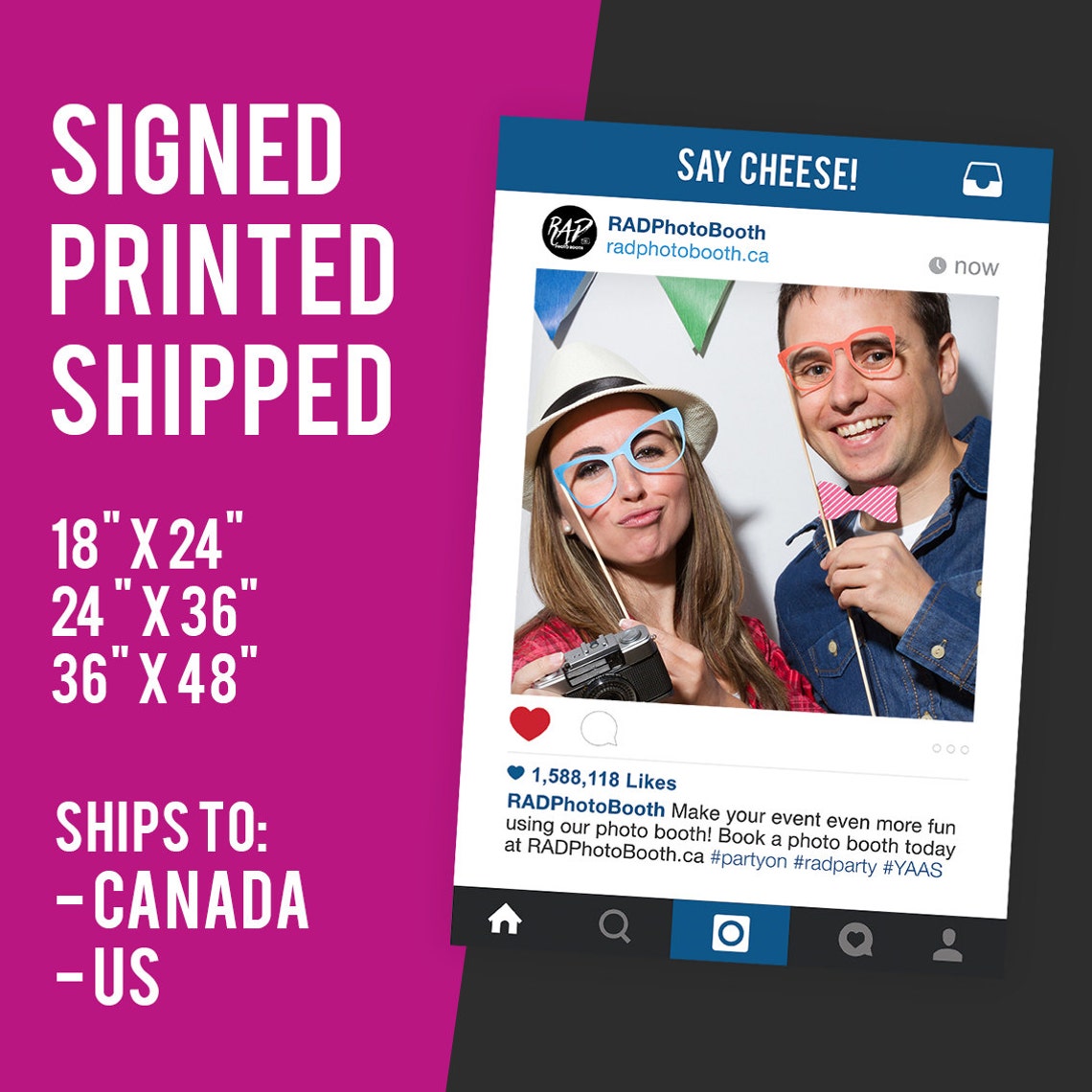 Instagram Frame, Prop Sign, Photo Booth Prop, Instagram Wedding Sign ...