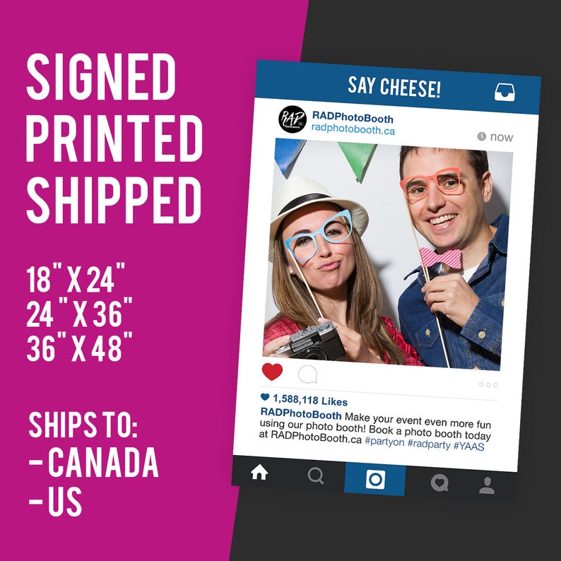 Instagram Frame, Prop Sign, Photo Booth Prop, Instagram Wedding Sign ...