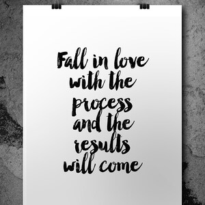 Minimalist Poster fall in Love With the Process and the - Etsy