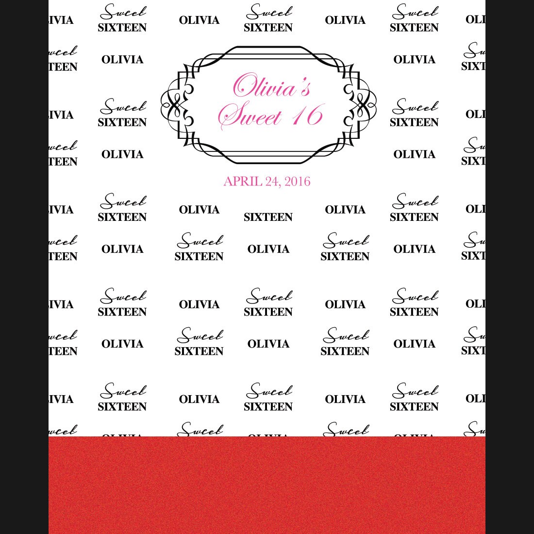 Sweet Sixteen Backdrop Sweet 16 Step and Repeat Banner Red Carpet Sweet ...