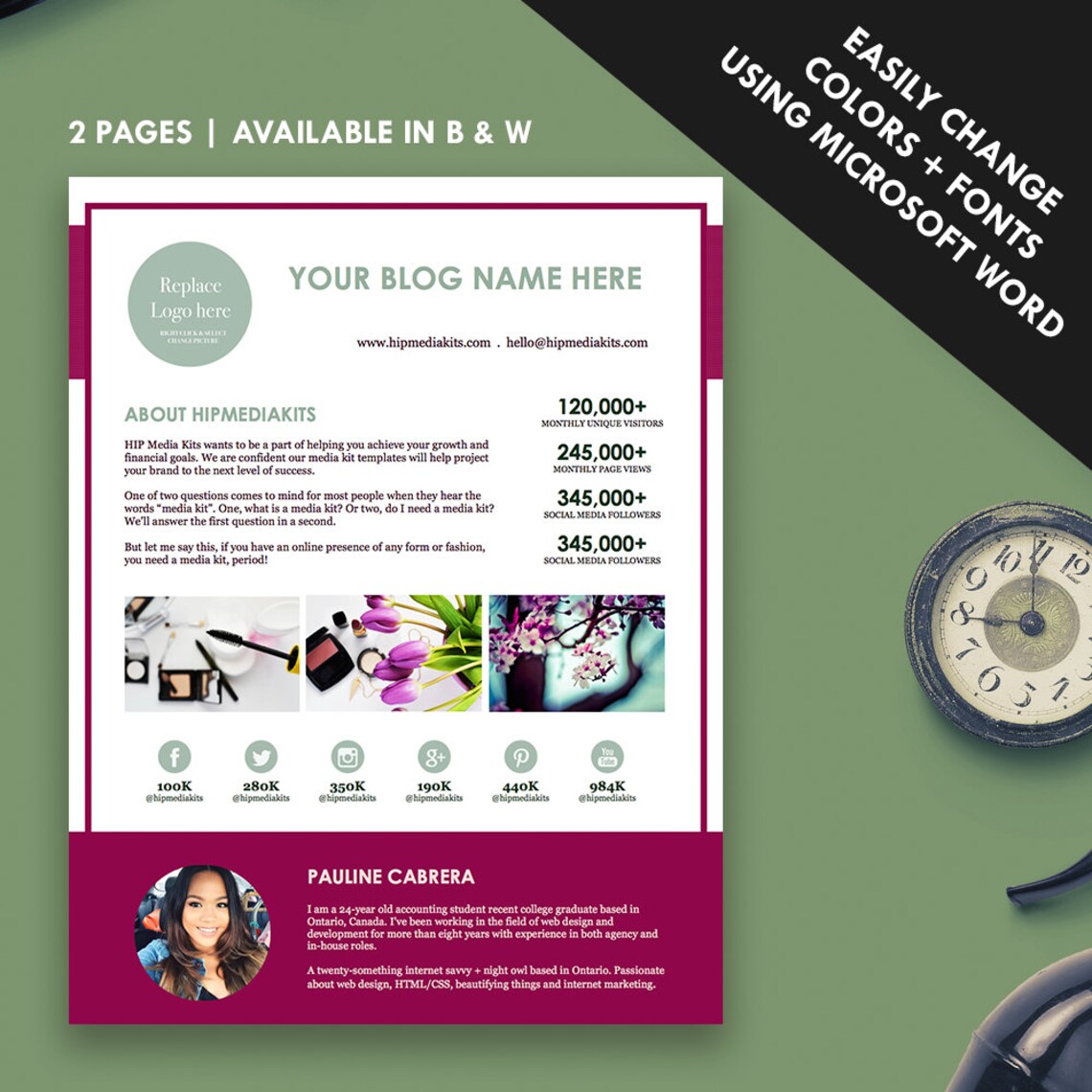 Classic Blog Media Kit Ad Rate Sheet Press Kit Pitch Kit - Etsy