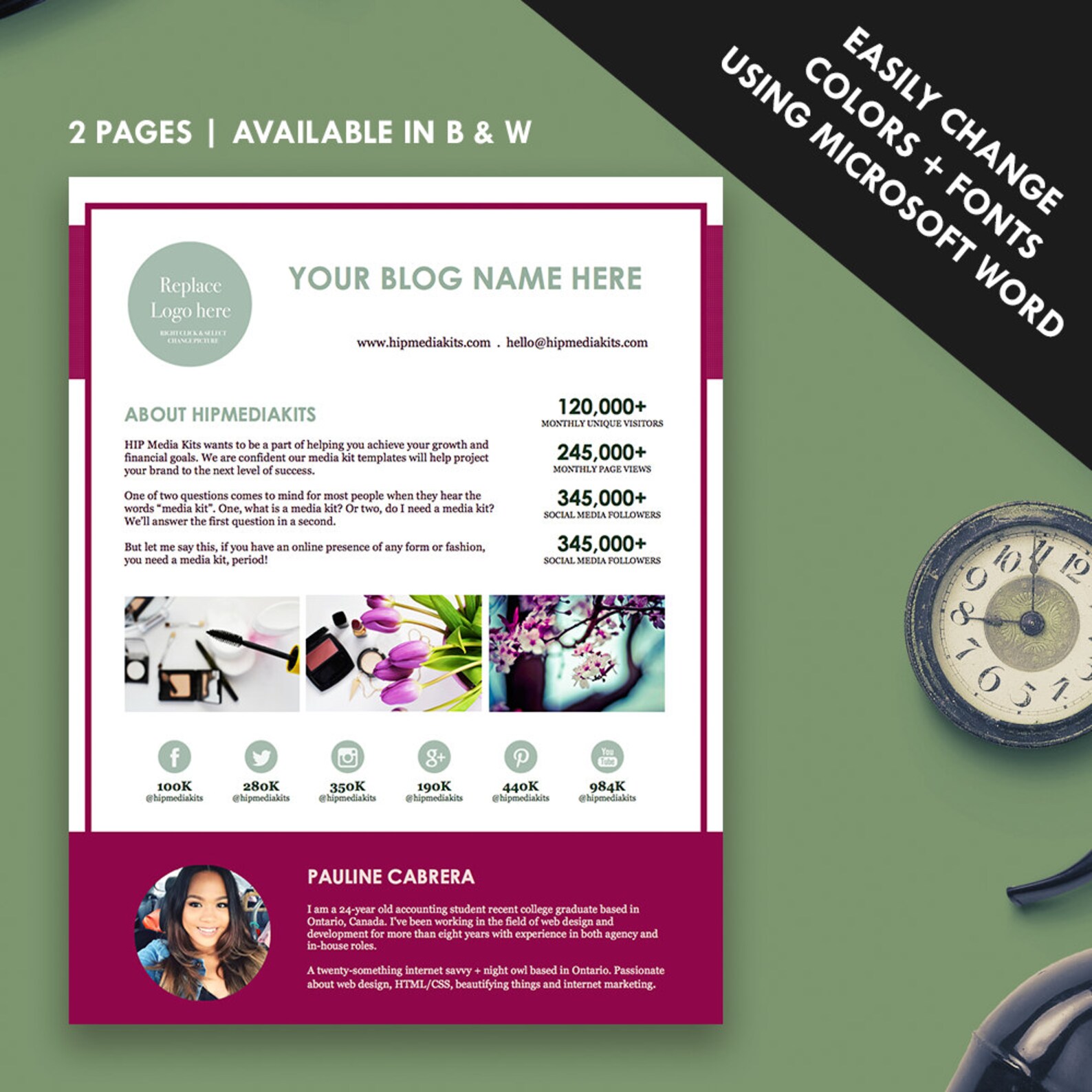 Classic Blog Media Kit + Ad Rate Sheet - Press Kit - Pitch Kit - Blog ...