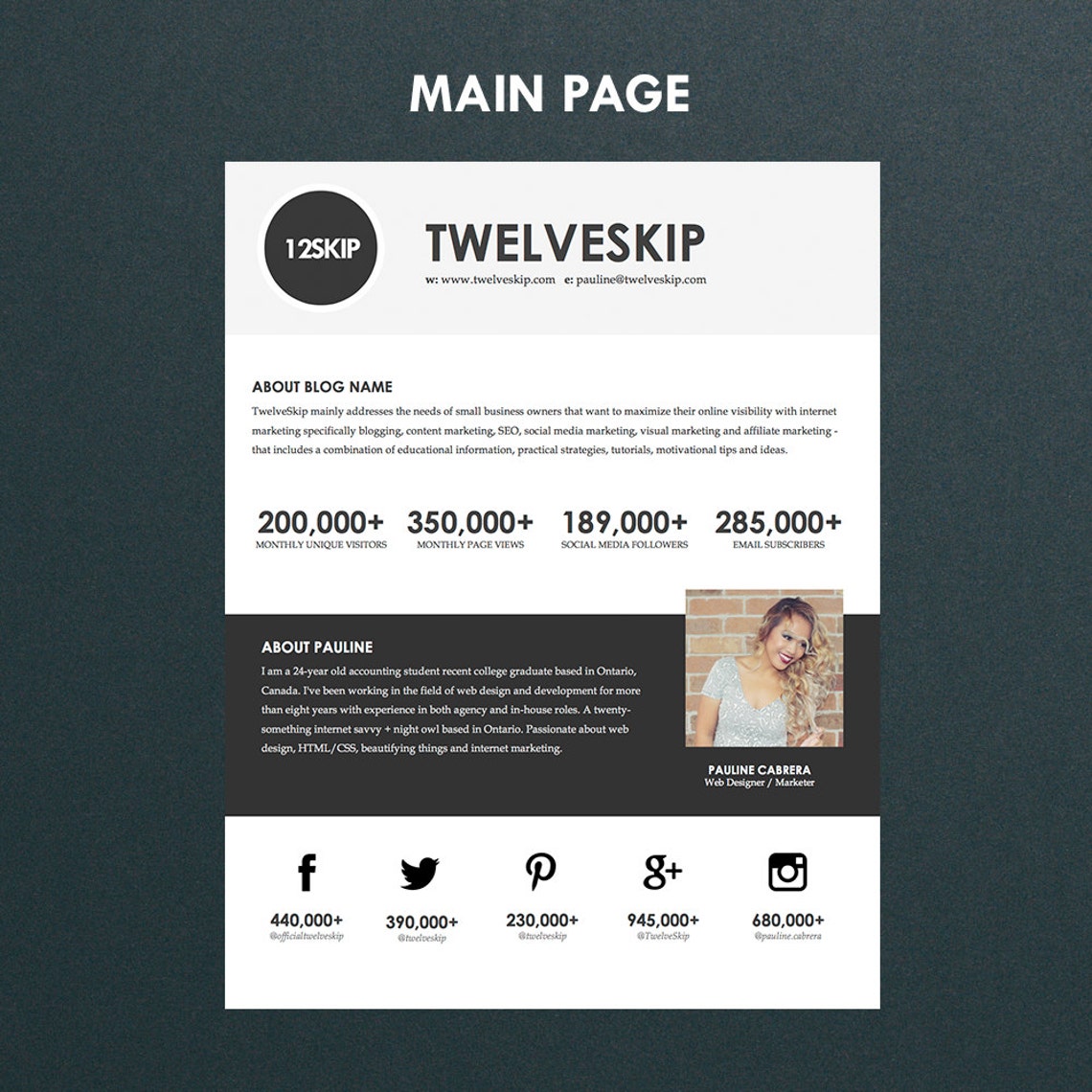 Minimalist Media Kit Template, Press Kit 3 Pages - Etsy