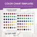 Color Chart, Color Chart Template, Color Palette, Instant Download ...