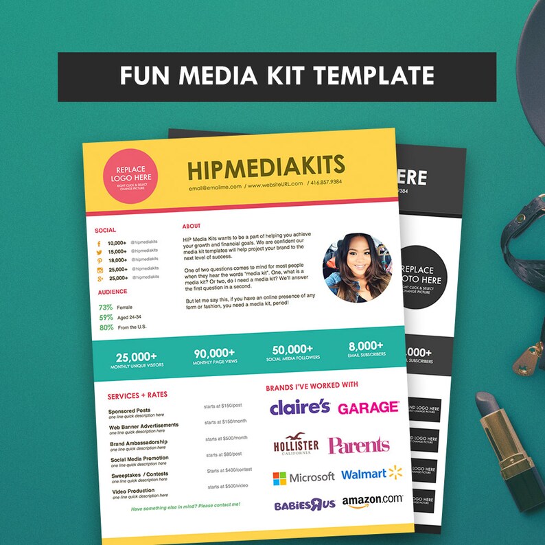 Media Kit + Ad Rate Sheet FUN - Press Kit - Pitch Kit - Blog ...
