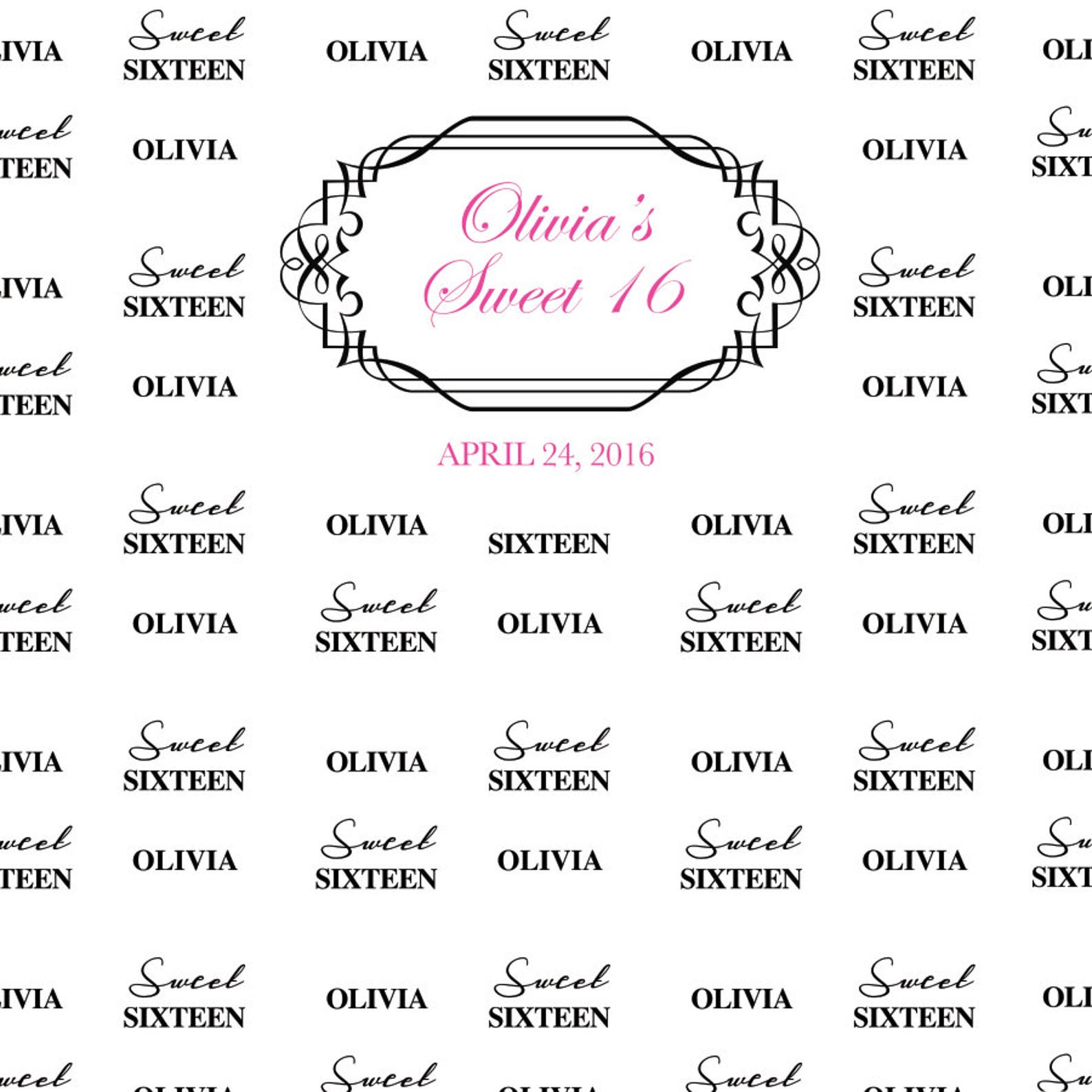 Sweet Sixteen Backdrop Sweet 16 Step and Repeat Banner Red Carpet Sweet ...