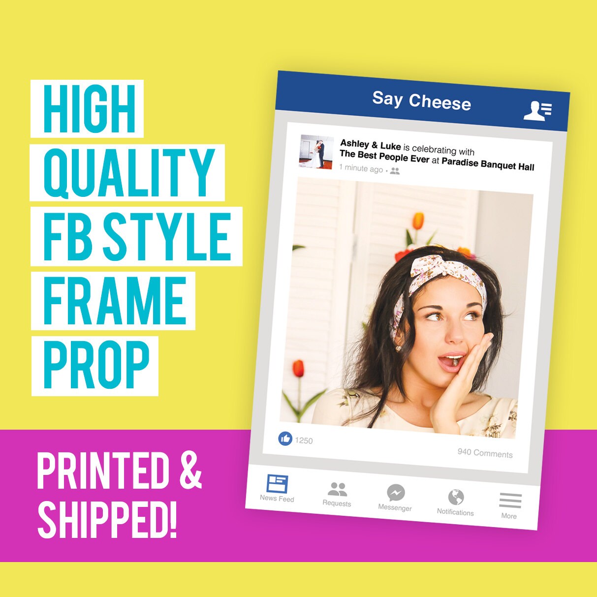 FB Style Frame Cutout Prop, Social Media Cutout, Social Media Prop ...