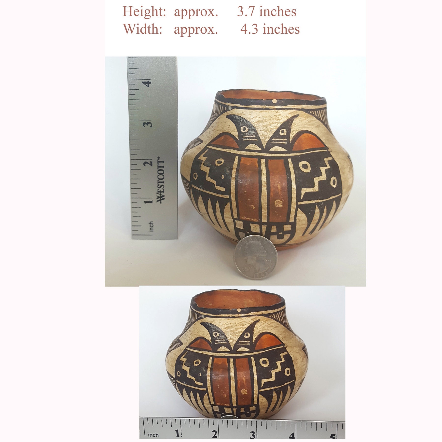 Antique American Indian Acoma Pueblo Pottery Jar With Provenance Early ...