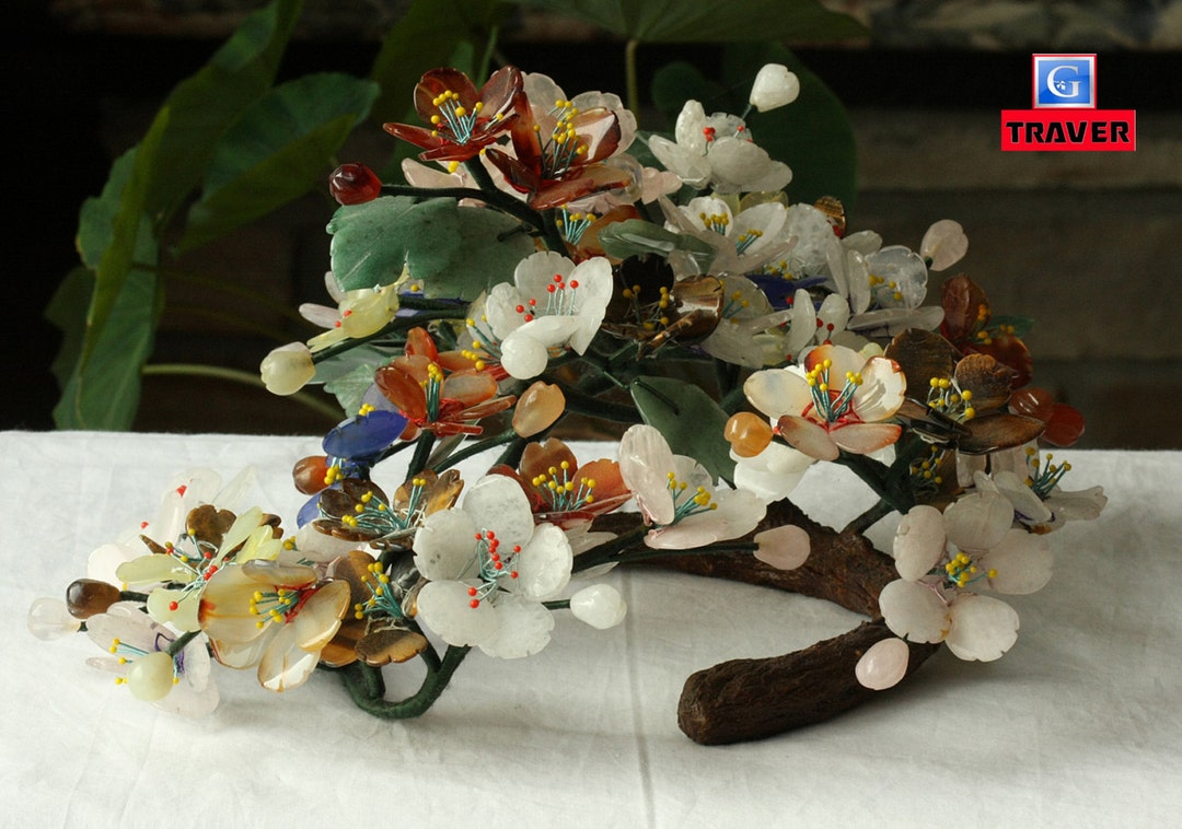 RARE BIG 13'' Wide Vintage Chinese Jade Tree Style - Etsy