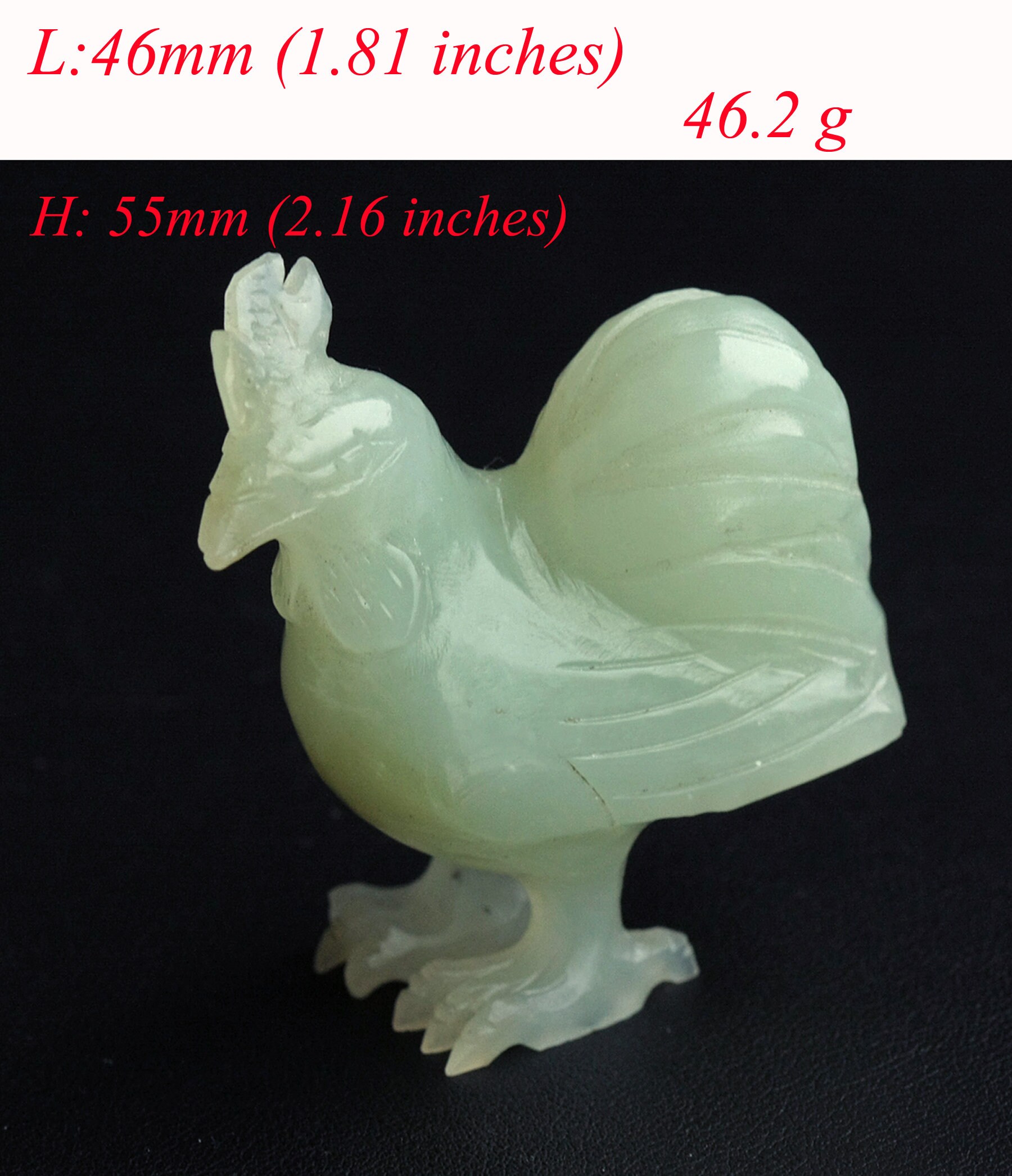 Vintage Handcarved Celadon "jade" Rooster Serpentine "jade" Rooster ...