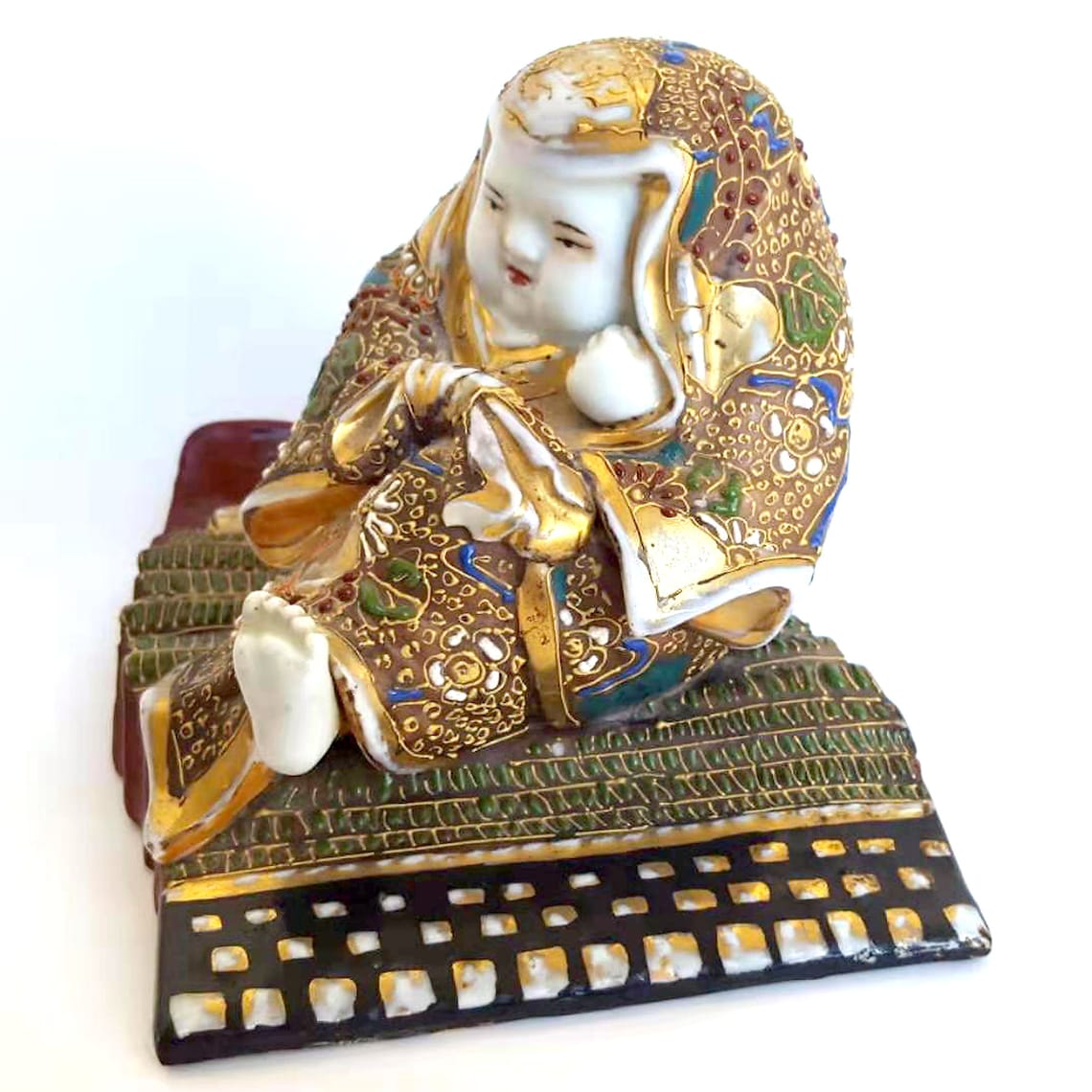 Rare Old Antique Japanese Satsuma Moriage Statue of Girl 1920S - Etsy