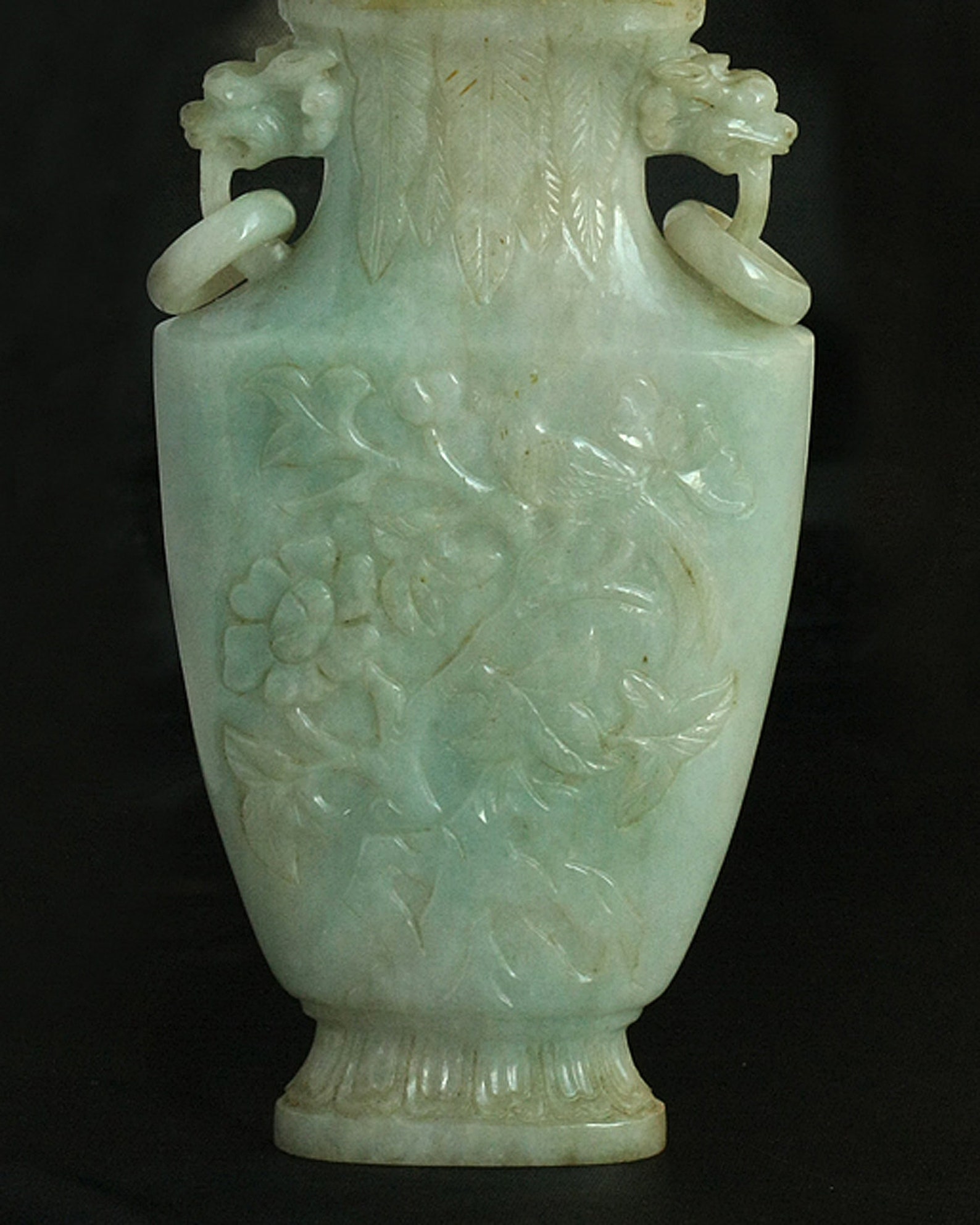 Antique Vintage Chinese Jadeite Jade Vase W/ Foo Dog Birds & Flowers - Etsy