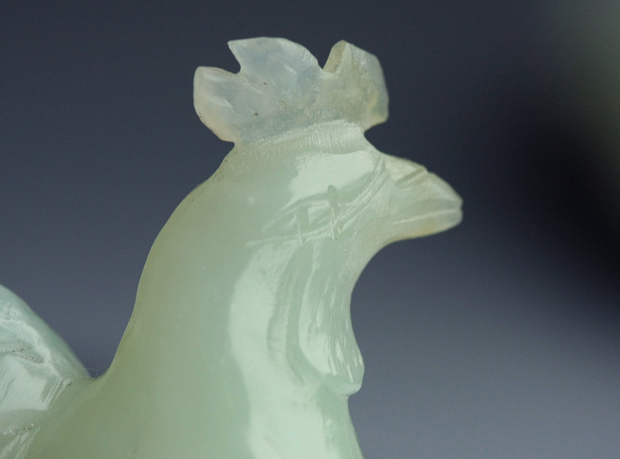 Vintage Handcarved Celadon "jade" Rooster Serpentine "jade" Rooster ...