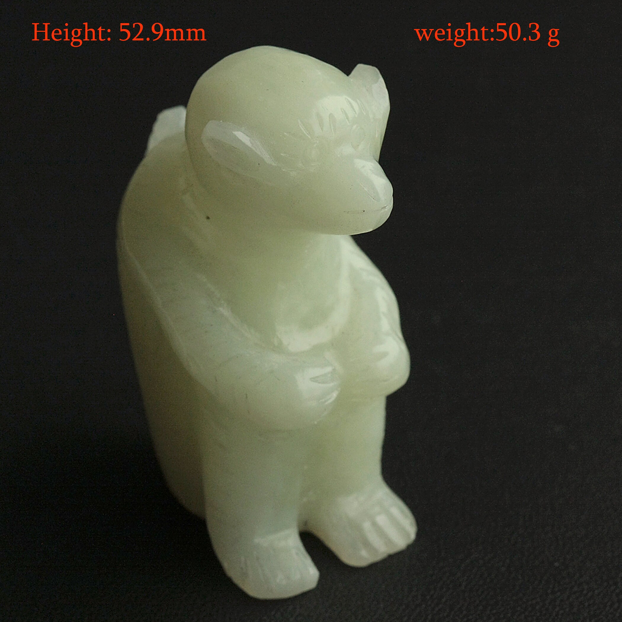 Vintage Handcarved Celadon "jade" Monkey Serpentine "jade" Monkey ...
