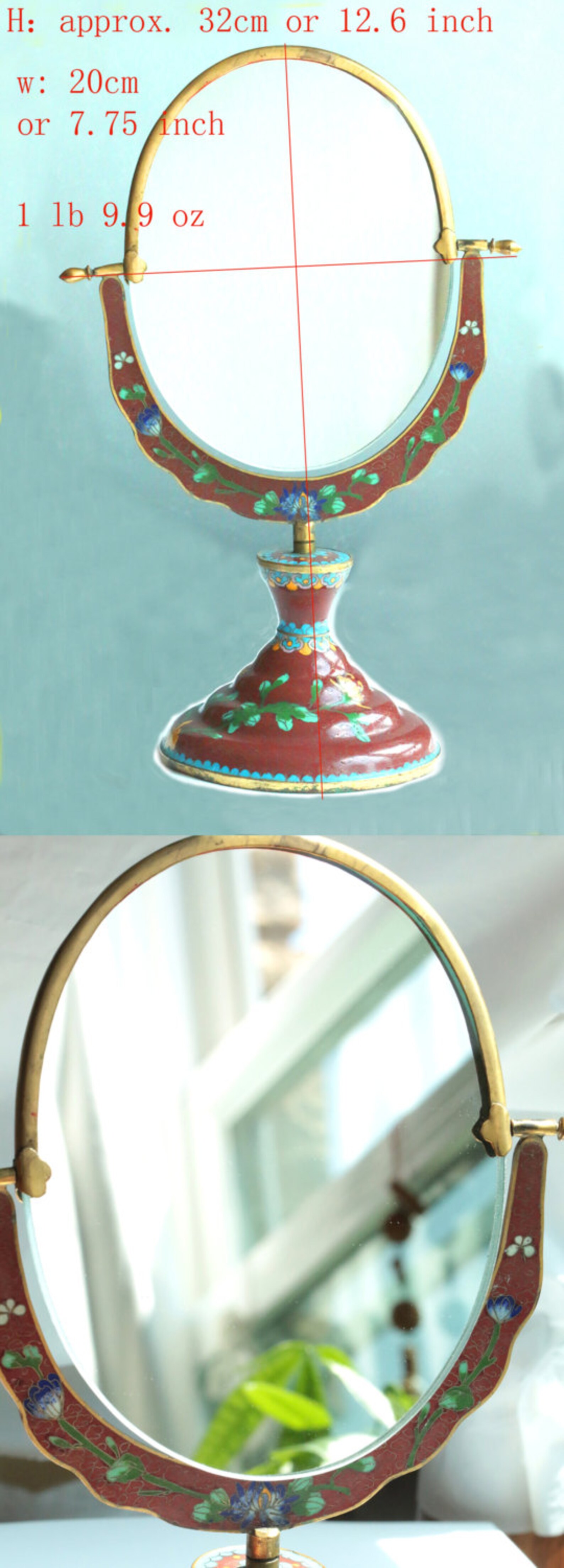 Antique Vintage Chinese Cloisonne Table Mirror - Etsy