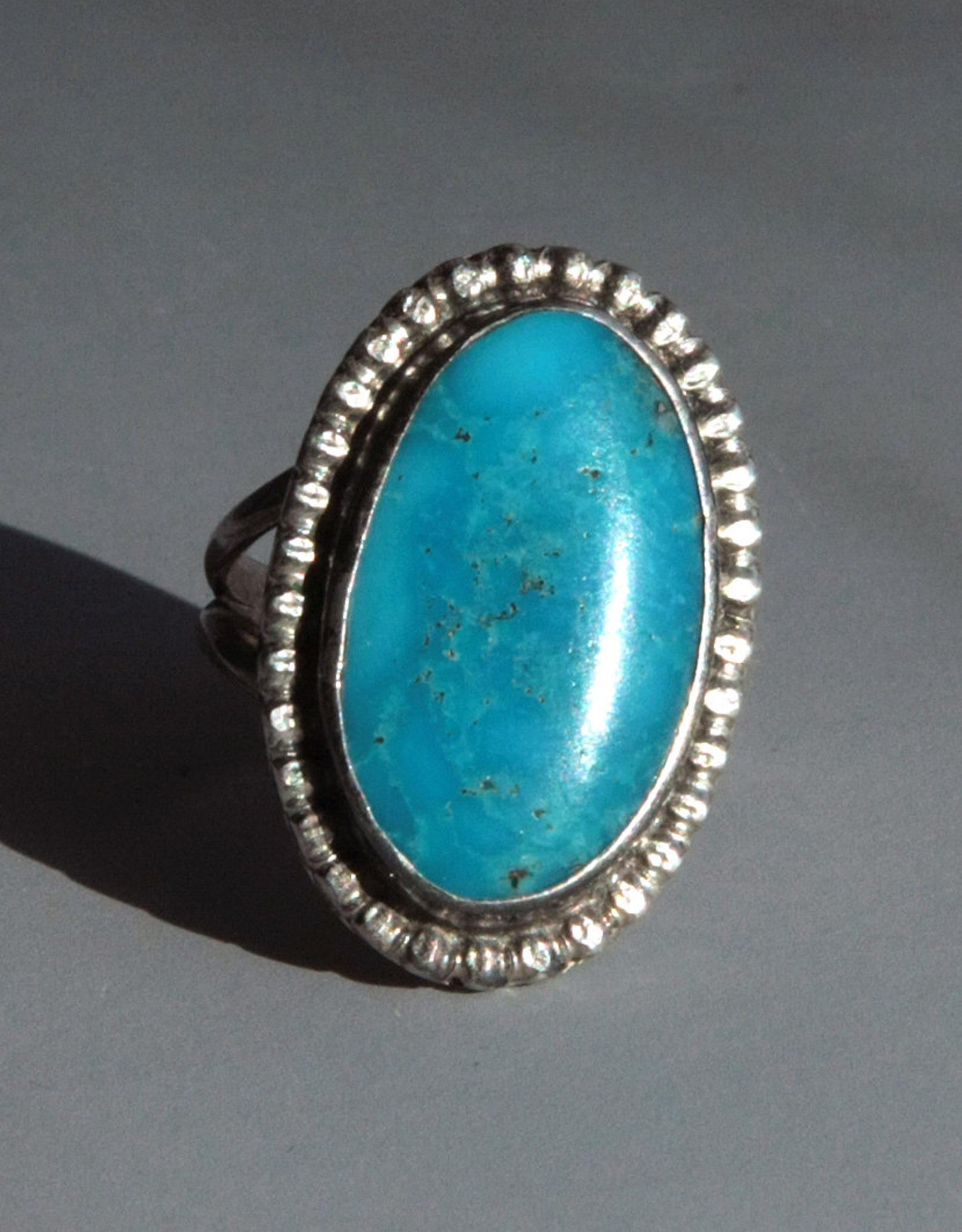 Very Pretty Vintage Blue Turquoise Sterling Silver Ring - Etsy